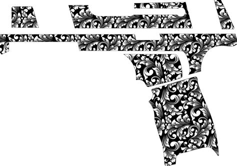 Artstation Sig Sauer P365 Gun Scroll Pattern Svg Template Vector File For Laser Engraving
