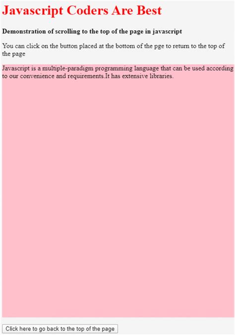 Javascript Scroll To Top Learn Two Examples Of Javascript Scroll To Top