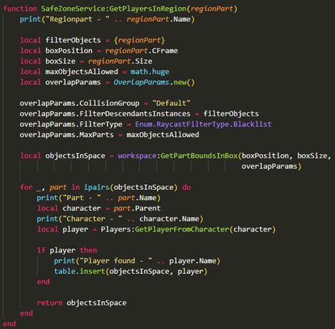 Getpartboundsinbox Not Working Scripting Support Developer Forum Roblox