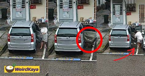 M Sian Woman Allegedly Caught Peeing At Parking Lot Used Car Door As Shield Weirdkaya
