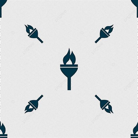 Geometric Textured Torch Icon Seamless Vector Pattern Element Geometric Textured Torch Icon Seamless Vector Pattern Element