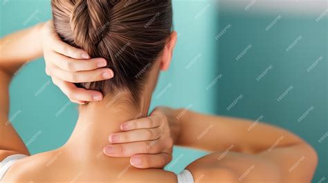 Premium Photo Pain In The Neck Muscle Of Caucasian Woman Nape Pain