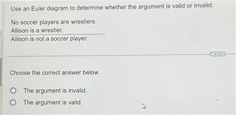Use An Euler Diagram To Determine Whether The