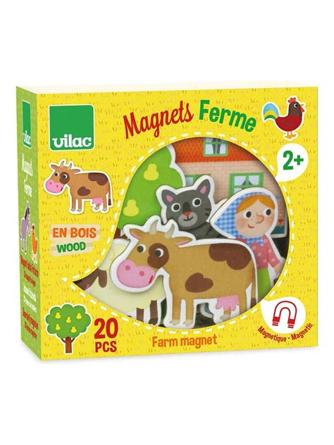 Magnets De La Ferme En Bois Jaune Kiabi 18 43€