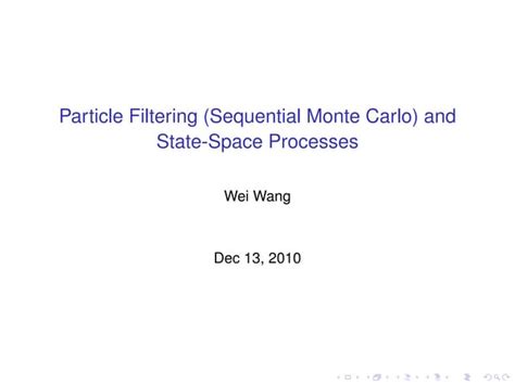 Particle Filtering Pdf Physics Science