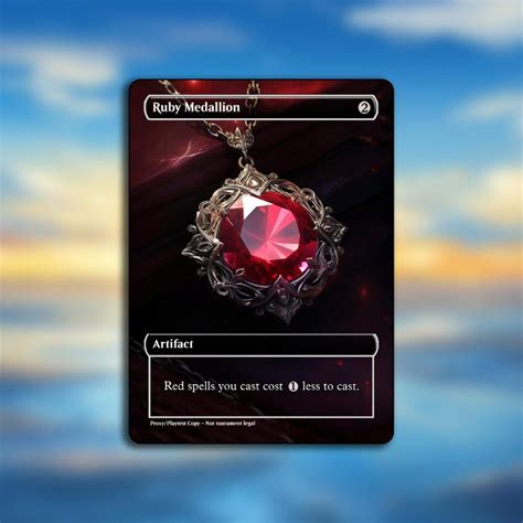 Ruby Medallion Proxy Clear Frame Custom Game Card For Commander Proxy Ruby Medallion Proxies Etsy