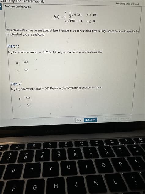Solved Analyze The Function F X ⎩⎨⎧21x 16 10x 11 X