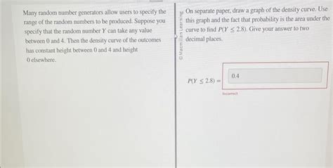 Solved Many Random Number Generators Allow Users To Specify
