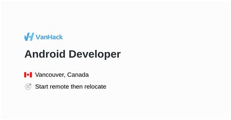 Android Developer Vanhack