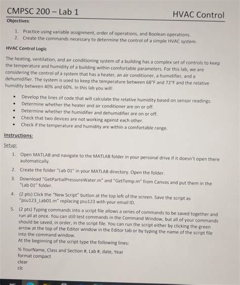 Cmpsc 200 Lab 1 Objectives Hvac Control 1