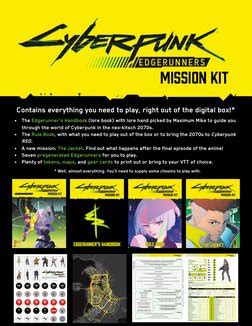 Cyberpunk Edgerunners Mission Kit Guide Pdf Role Playing Games