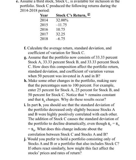 Solved Stock A And Stock B Produced The Following Returns Chegg