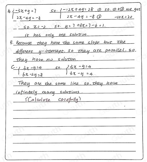 Solved Match Each System Of Linear Equations With The Correct Number