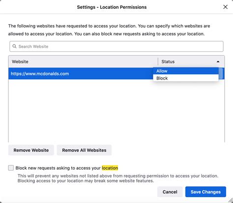 Does Firefox Share My Location With Websites Firefox Help