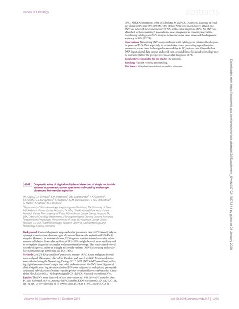 Pdf Diagnostic Value Of Digital Multiplexed Detection Of Single Nucleotide Variants In