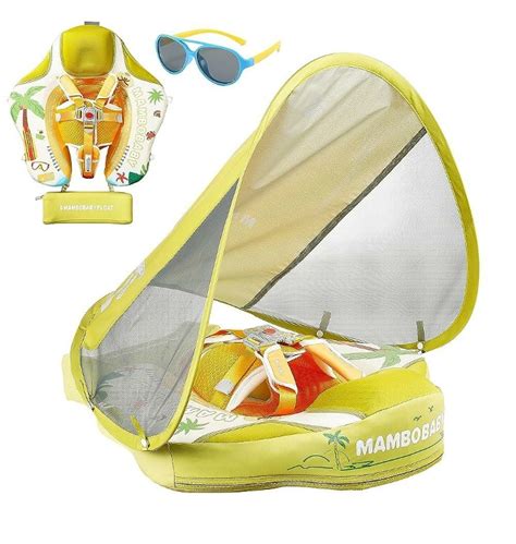 캐노피가 있는 수영장용 아기 튜브 탈착식 Upf 50 Uv 자외선 차단 캐노피 맘보베이비 플로트 공기 주 티몬