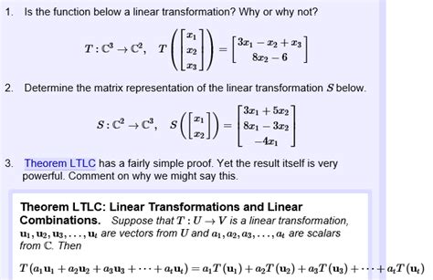 Solved Is The Function Below A Linear Transformation Why Or Chegg Com