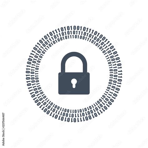Digital Lock And Binary One And Zero Digits In Circle Around It Cyber Security Concept Digital