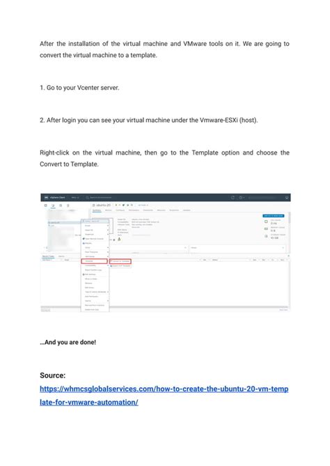 How To Create The Ubuntu 20 Vm Template For Vmware Automation Pdf