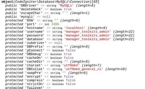 bug database connection · issue 3043 · codeigniter4 codeigniter4 · github
