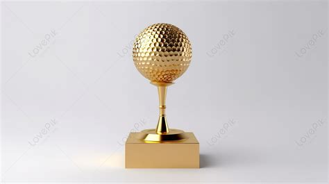 티에 황금상 트로피와 골프공이 있는 흰색 배경의 3d 렌더링 트로피 배경 금상 배경 로피 배경 이미지 Hd 트로피 금상 로피 배경 사진 무료 다운로드 Lovepik