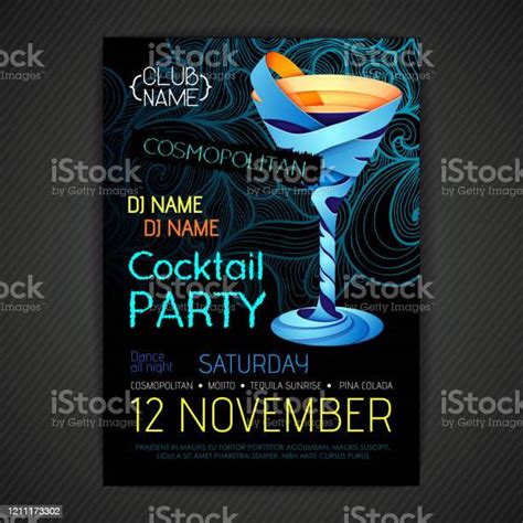 디스코 칵테일 파티 포스터입니다 3d 칵테일 디자인 0명에 대한 스톡 벡터 아트 및 기타 이미지 0명 3차원 형태 공휴일 Istock