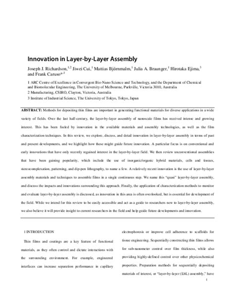 Pdf Innovation In Layer By Layer Assembly Pdf Innovation In Layer By Layer Assembly