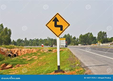 Curve Warning Sign Royalty Free Stock Image CartoonDealer Com