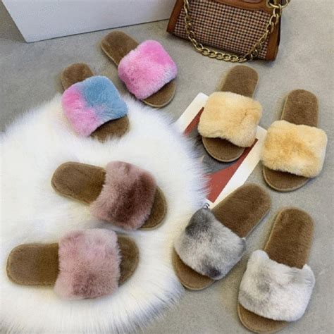 1cm 안감 퍼 나염 밍크 슬리퍼4color사무실 실내화 추천