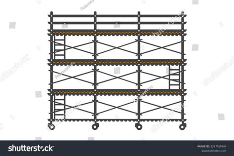 Scaffolding Construction Flat Line Icon Vector Stock Vector Royalty Scaffolding Construction Flat Line Icon Vector Stock Vector Royalty