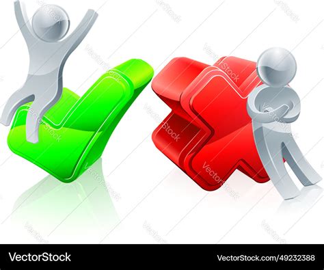 Green Tick And Red Cross Concept Royalty Free Vector Image