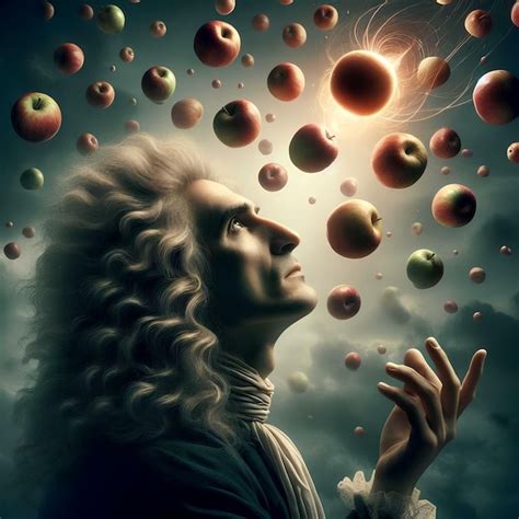 Premium Photo Isaac Newton Formulating The Theory Of Gravity 2