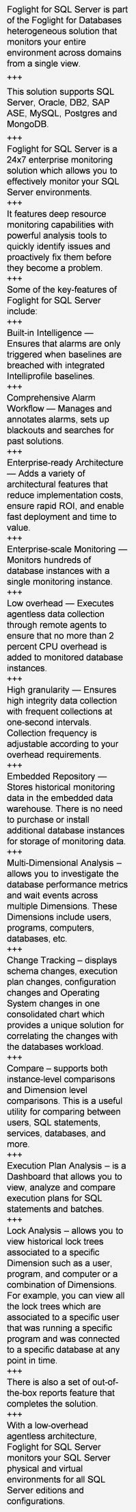 Foglight For Sql Server Installation And Product Overview Wbt