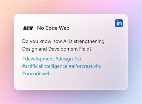 Nocodeweb On Linkedin Development Design Ai Artificialintelligence Aiforcreativity