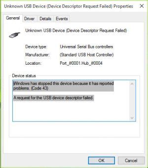 Unknown USB Device Descriptor Request Failed Ways To Fix