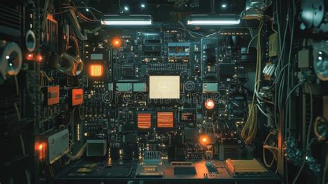 Complex Circuit Board Showing Computer Hardware And Data Processing Power Stock Image Image Of
