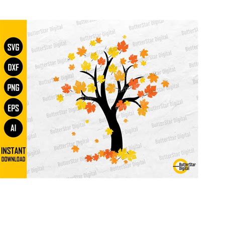 Autumn Tree SVG Fall Leaves SVG Thanksgiving Decor Decor Inspire Uplift