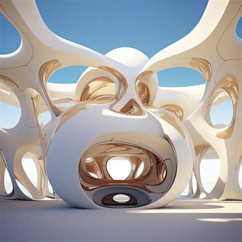 Premium Photo Abstract Architectural Composition With Organic Shapes