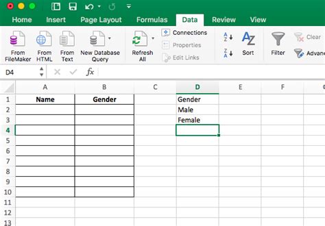 Membuat List Di Excel
