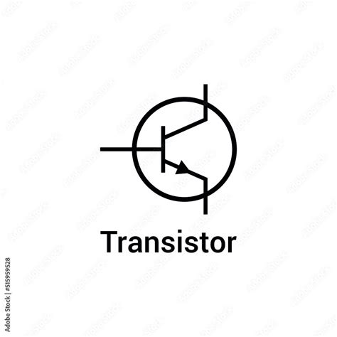 Electronic Symbol Of Transistor Vector Illustration Stock Vector