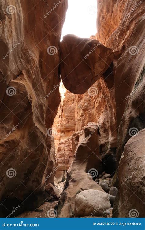 Stuck Between A Rock And A Hard Place Down A Very Narrow Alley Stock Photography CartoonDealer