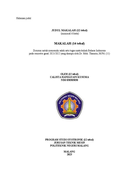 Template Makalah Model 1 Pdf