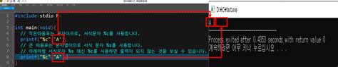 Printf 함수 서식문자 문자와 문자열 출력하기c S