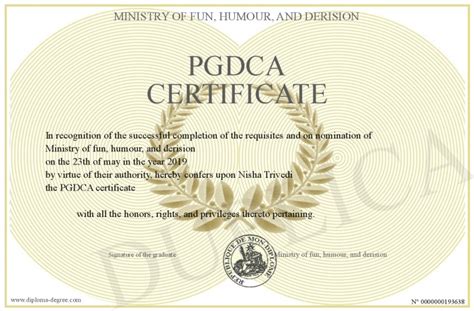 Pgdca Certificate