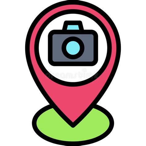 Pin With Camera Sign Icon Location Map And Navigation Vector Stock Vector Illustration Of