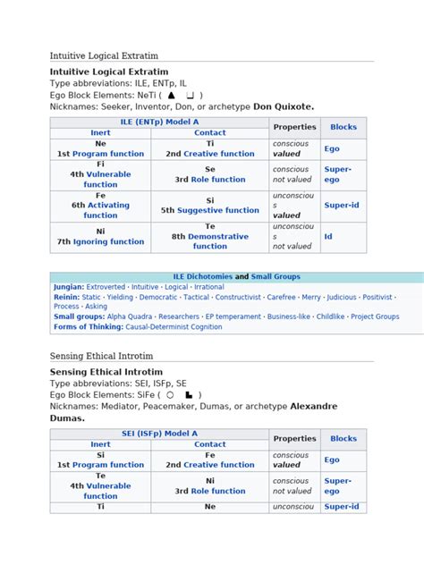 Socionics Types Pdf Intuition Carl Jung