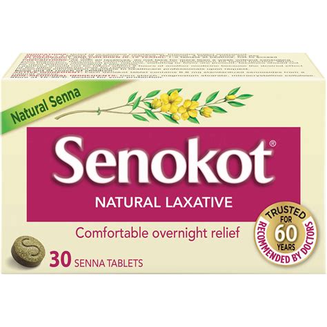 Gentle Overnight Relief Senokot Natural Laxative 30 Tablets Effective