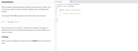 Solved Write A Program Named Averages That Includes A Method Chegg