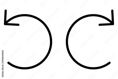 Undo And Redo Icon Flat Style Black Color Rotate Clockwise And Counterclockwise Update Reload