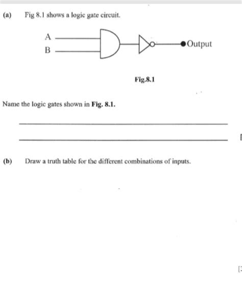 A Fig 81 Shows A Logic Gate Circuit Fig81 Name The Logic Gates Shown In